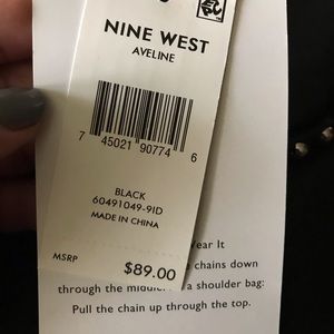 Nine West | Bags | Nine West Aveline Chain Strap Black Backpack | Poshmark